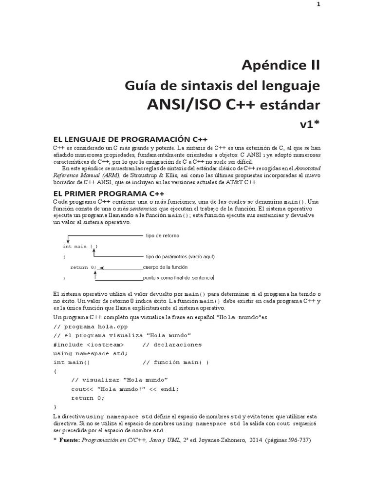 Guia de Sintaxis de C Plus Plus | PDF | Objeto (informática) | C
