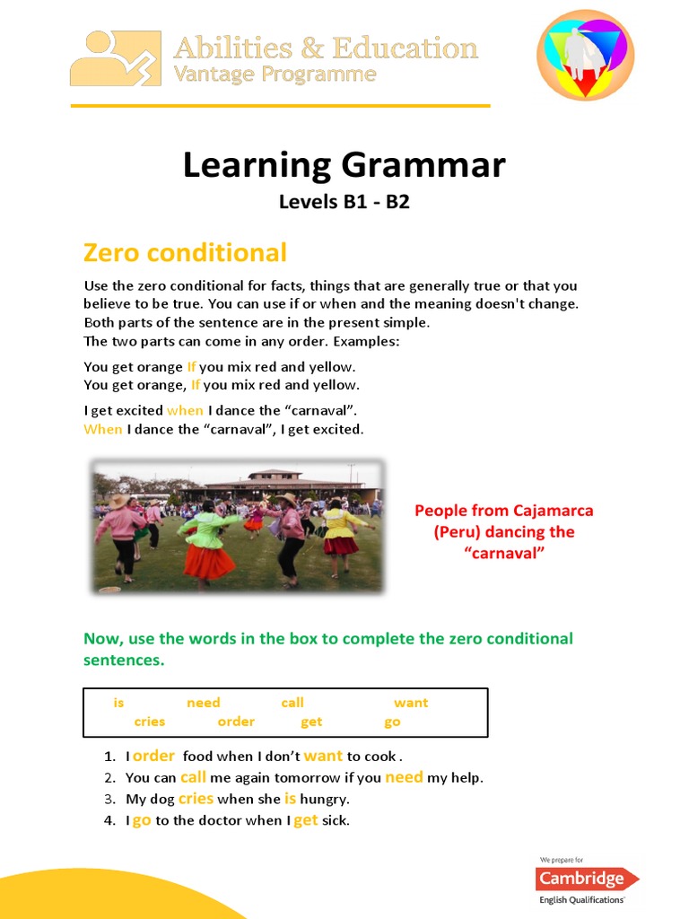 Grammar - Zero and First Conditionals - ANSWER Key | PDF