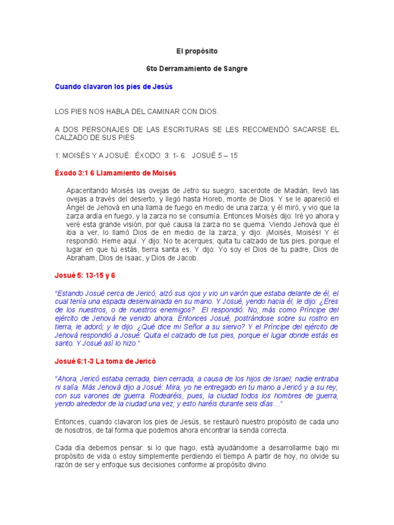 Derramamiento 6 Y 7 Derramamiento de Sangre de Jesus | PDF | Moisés ...