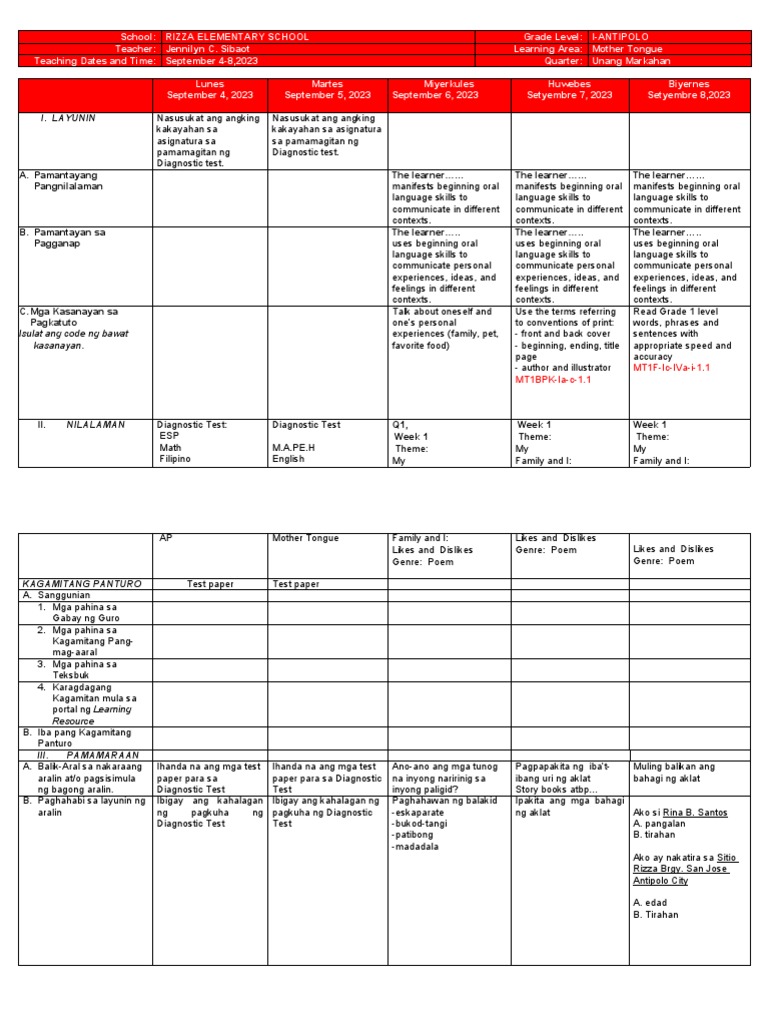 DLL MTB 1 q1 Week 1 | Download Free PDF | Cognitive Science | Human Communication