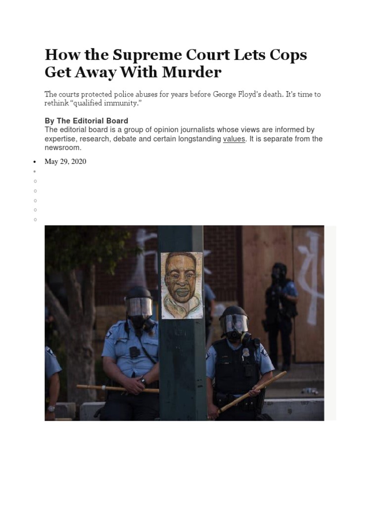 How The Supreme Court Lets Cops Get Away With Murder | PDF | Qualified ...