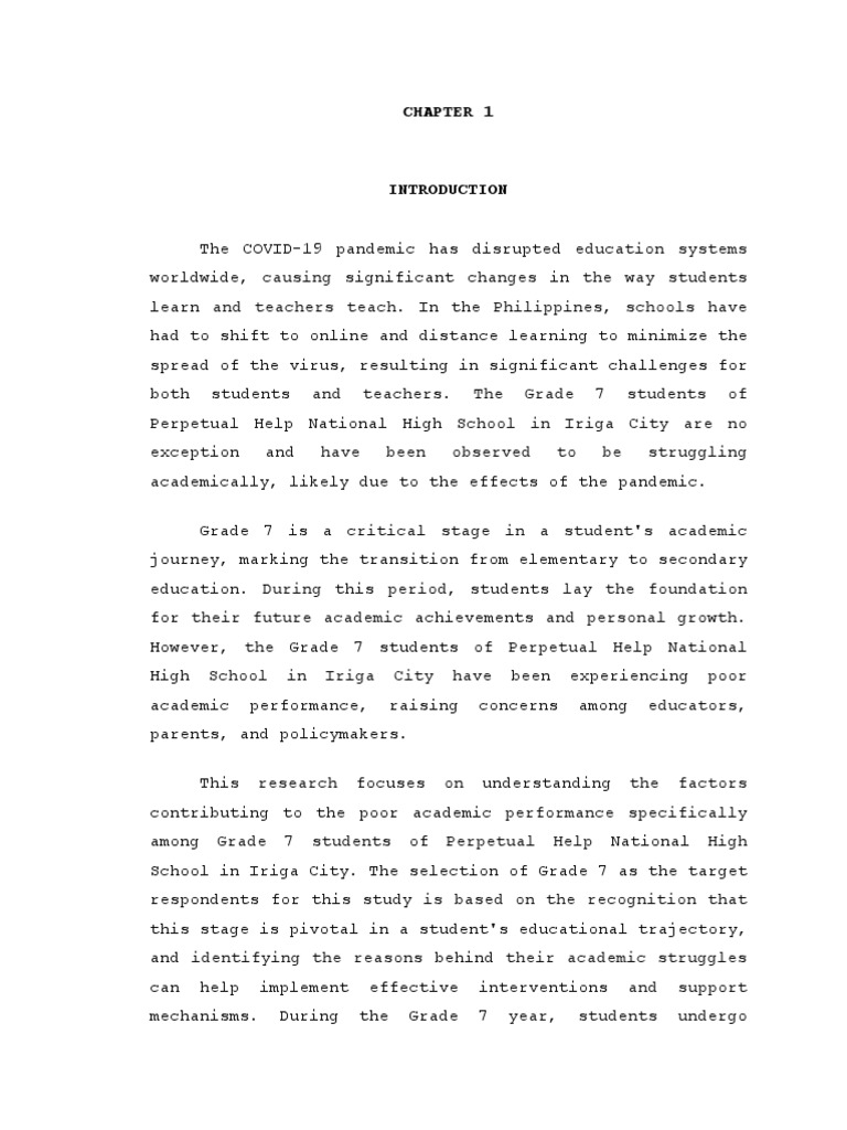 Group 1 (Thesis Chapter 1 Only) Final | PDF | Child Neglect | Teachers