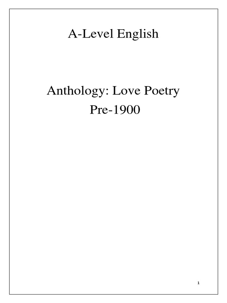 English Literature Pre 1900 Poetry | PDF | Poetry