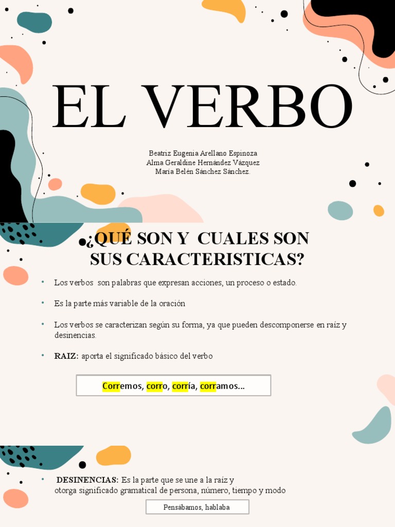 El Verbo | PDF | Verbo | Conjugación gramatical