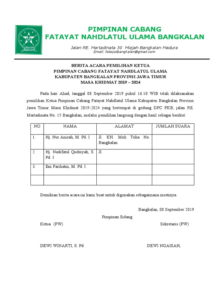 Berkas usulan sk pengurus | PDF