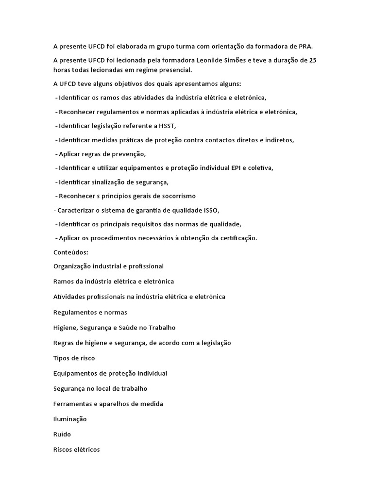 Segurança na Indústria Elétrica e Eletrónica | PDF