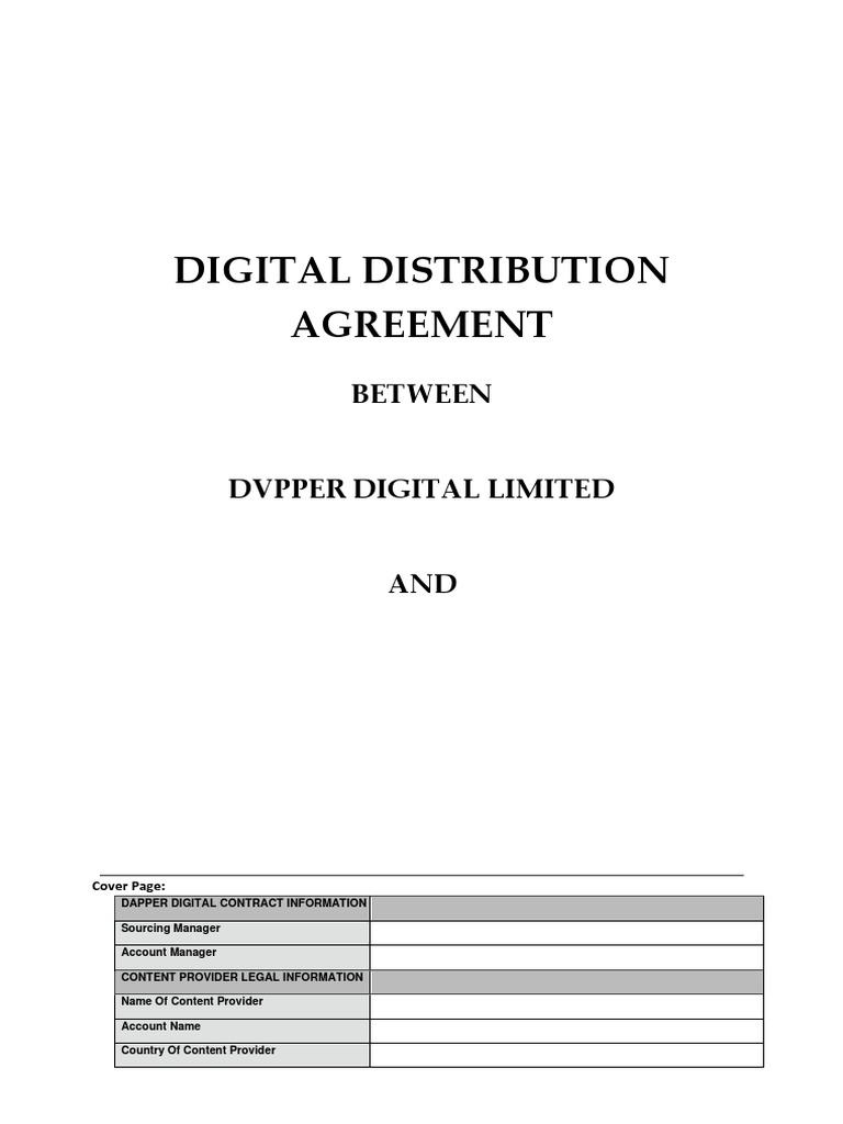 Dapper Music - Digital Distribution Agreement 2023 | PDF | Arbitration ...