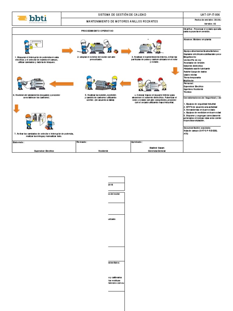 Mantenimiento De Motores Anillos Rozantes Rev 02 Pdf Bienes