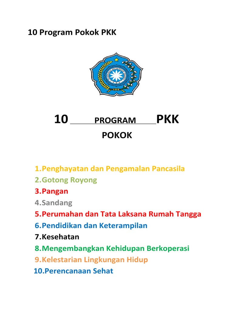 10 Program Pokok PKK | PDF