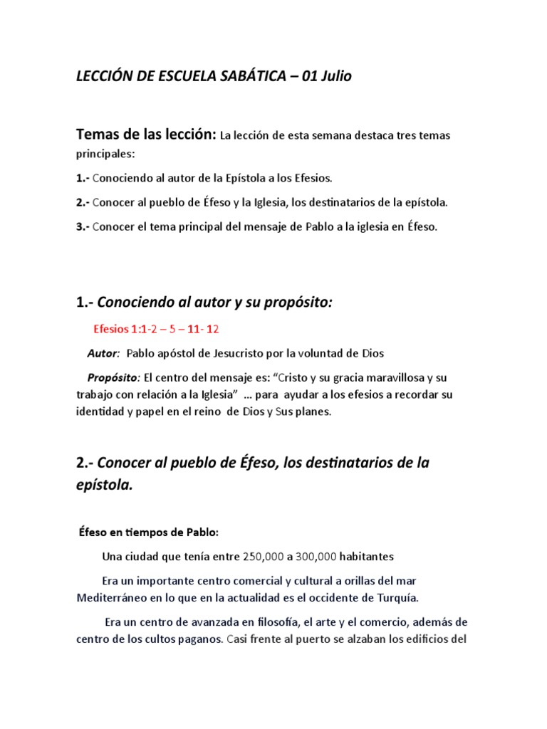 Lección de Escuela Sabática | PDF | Pablo el apóstol | Jesús