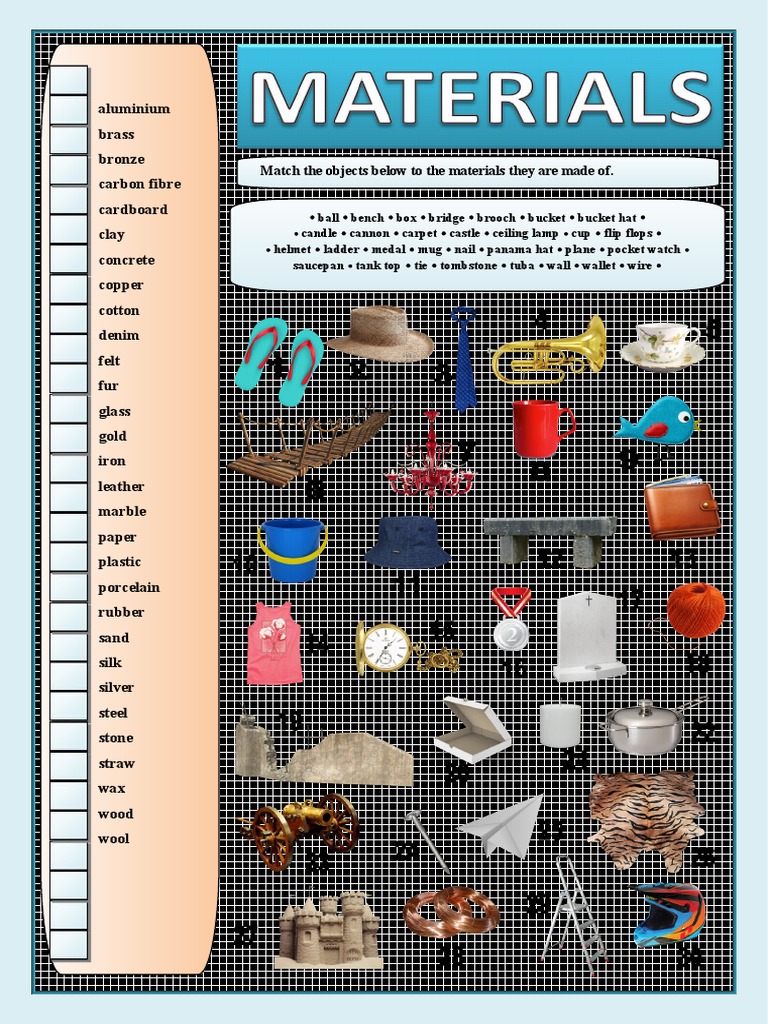 What Are Things Made of Materials Information Gap Activities Picture ...