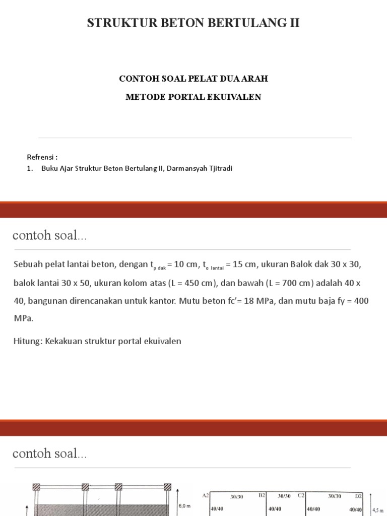 Contoh Soal Pelat 2 Arah - Metode Portal Ekivalen | PDF