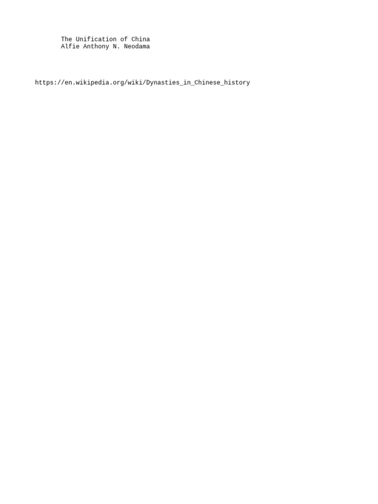 The Unification of China | PDF | Han Dynasty | China