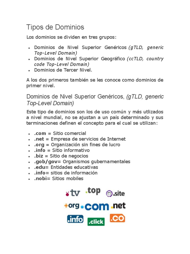 Tipos de Dominios | PDF | Informática