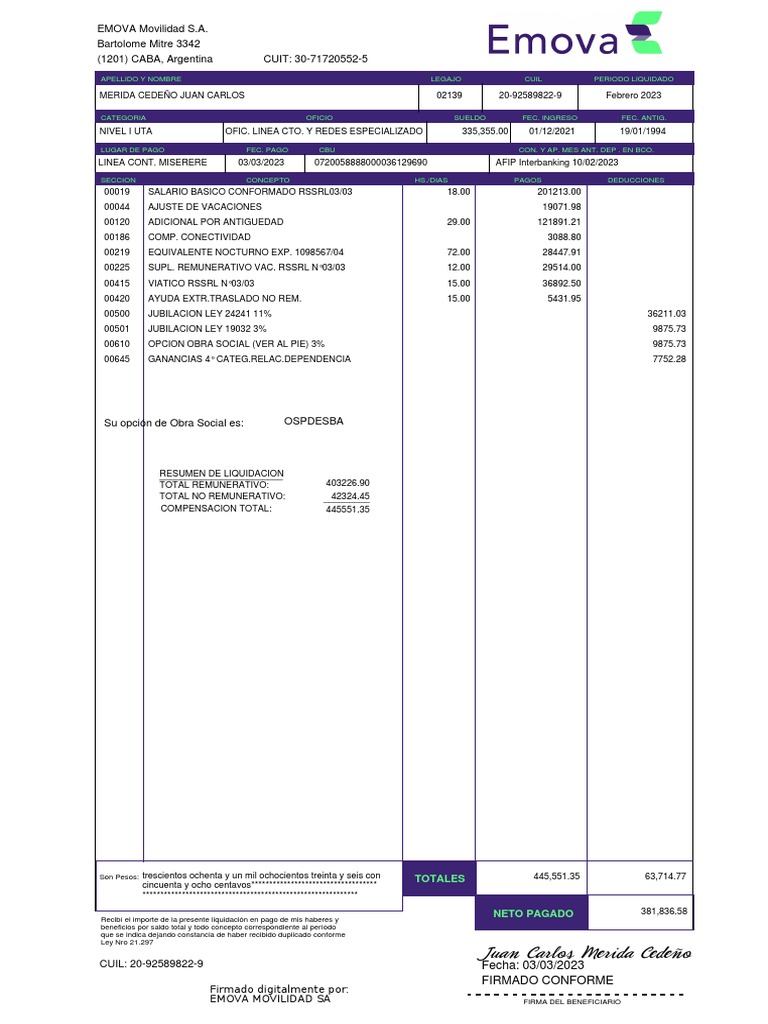 EMOVA Movilidad S.A. Bartolome Mitre 3342 (1201) CABA, Argentina | PDF
