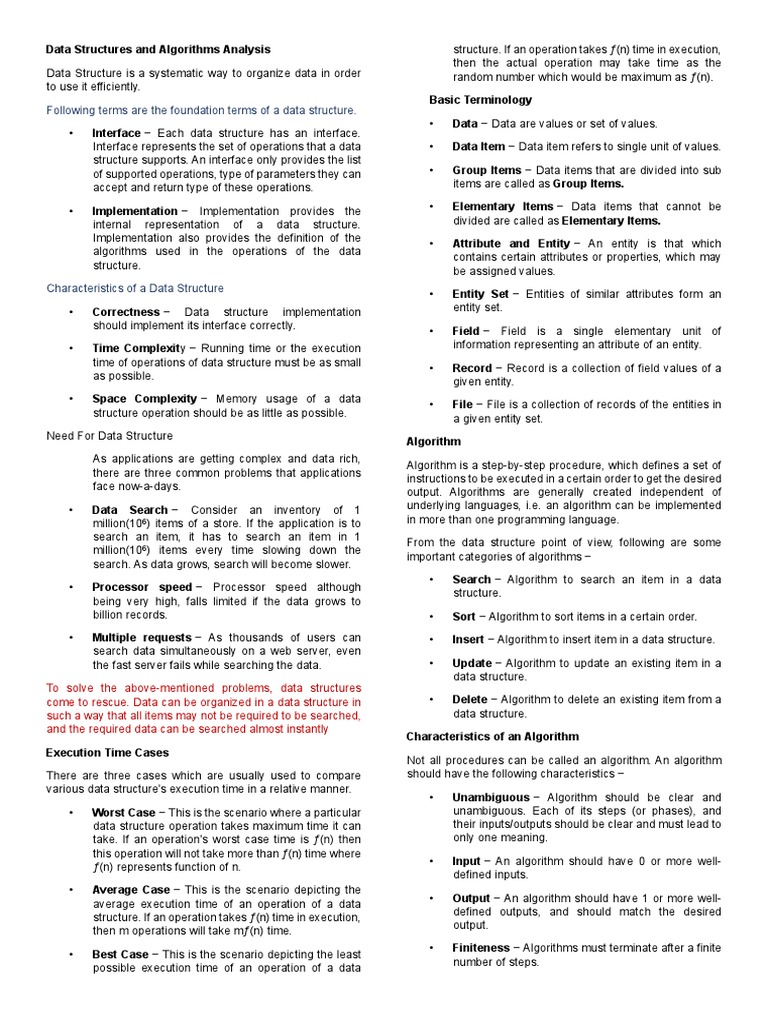 Data Structures And Algorithm 1st Exam Pdf Time Complexity Algorithms