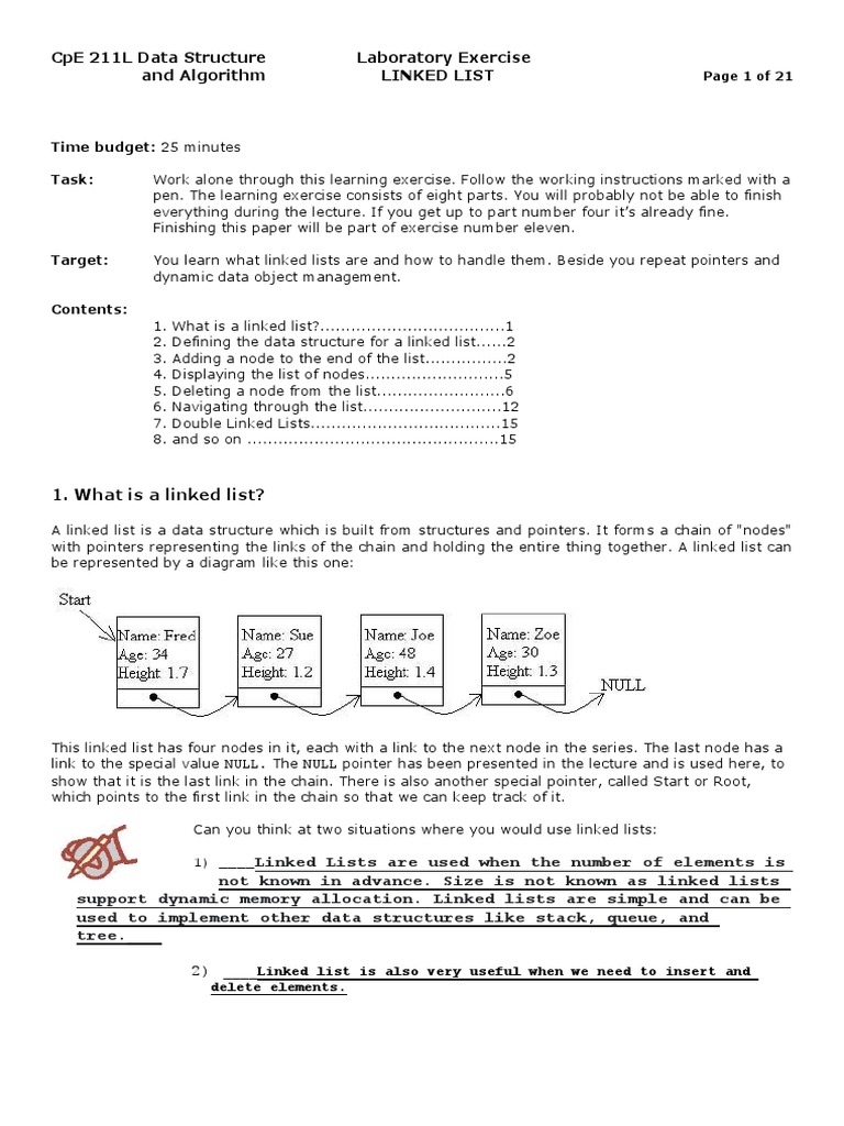 Linked List Lab Exercise - Diaz | PDF