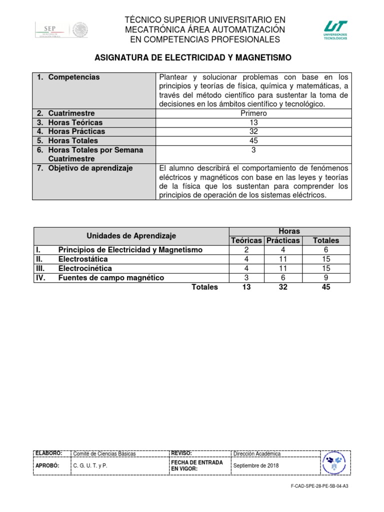 Temario Electricidad y Magnetismo S21 | PDF | Física | Science