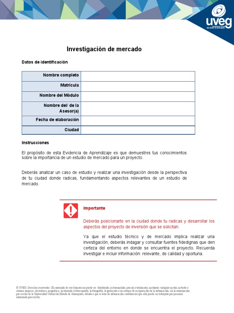 Formato y Caso de Estudio EA2 Estudio de Mercado | PDF | Investigación ...