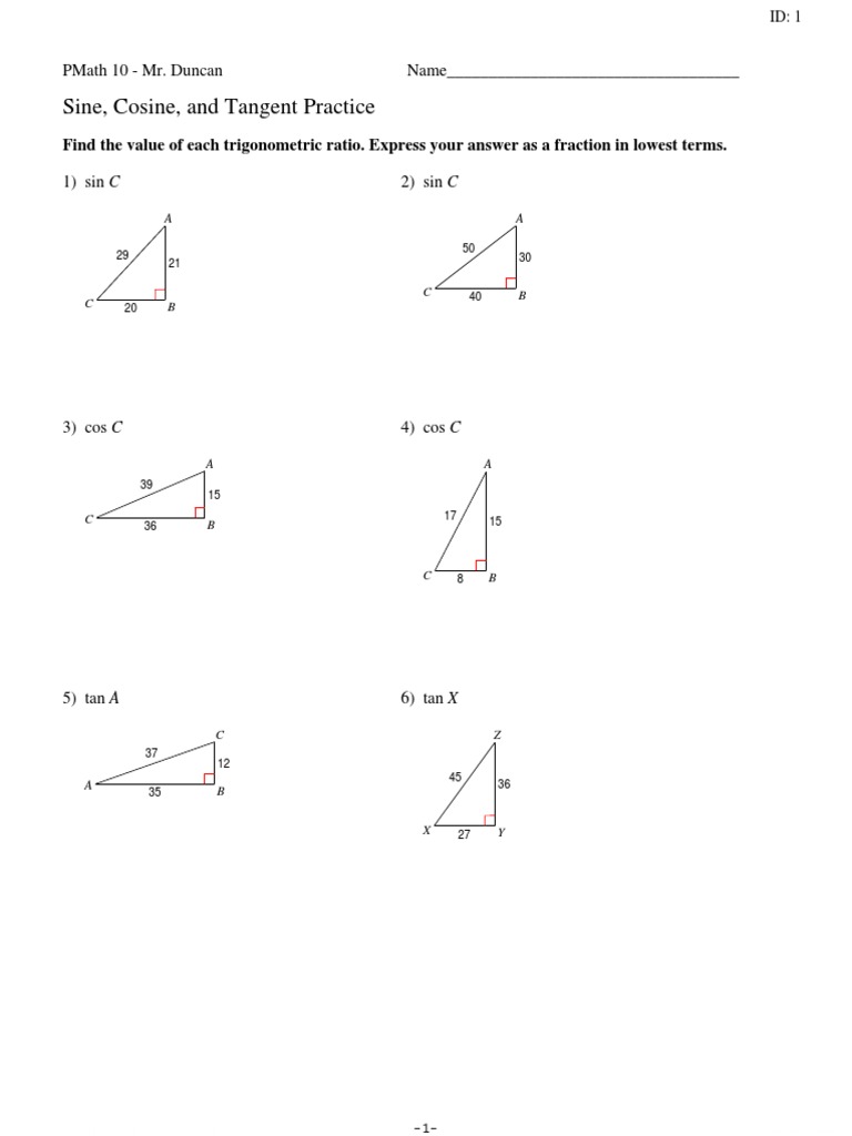 Trig Quiz Review Blira A | PDF | Trigonometric Functions | Sine