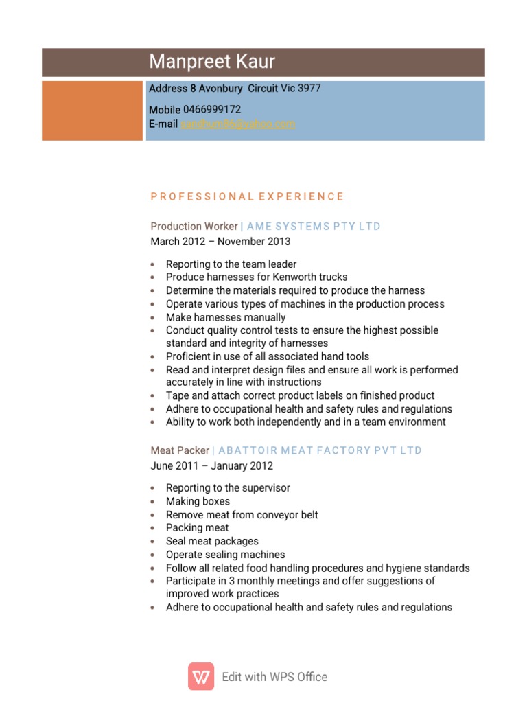 Manpreet Kaur - Resume | PDF