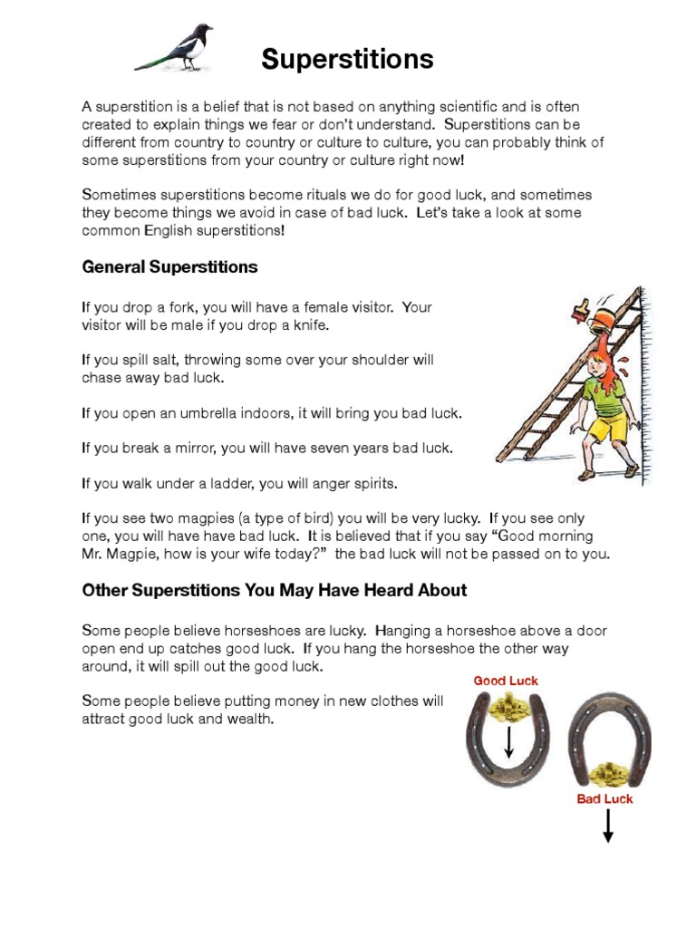 General Superstitions | PDF | Luck | Superstitions