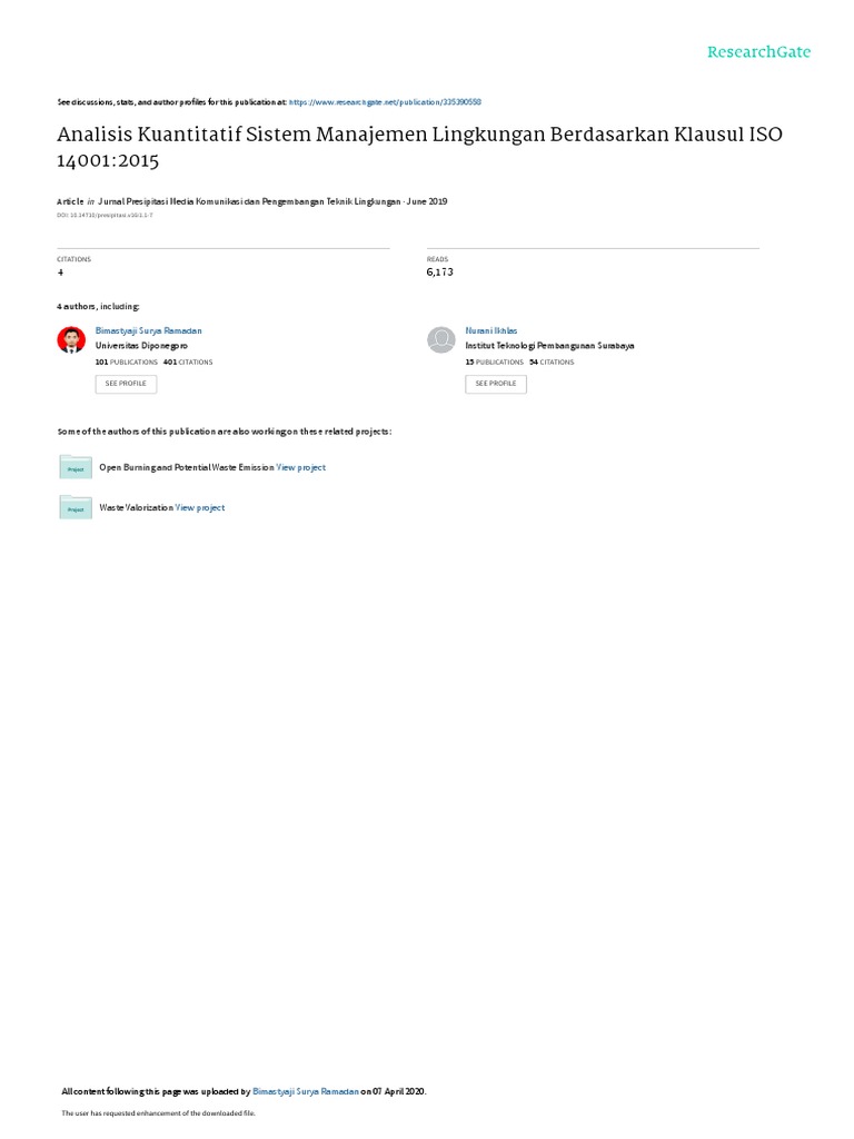 Analisis Kuantitatif Sistem Manajemen Lingkungan B | PDF