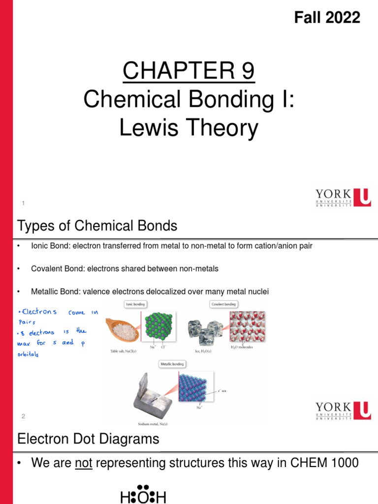 Chem Notes Chapter 9 - Lewis Structures | PDF | Chemical Bond | Ionic ...