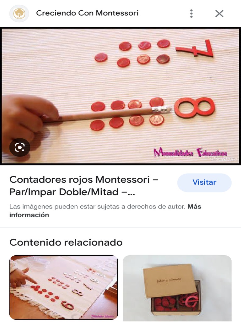 Fichas y Numerales Montessori - Búsqueda de Google | PDF
