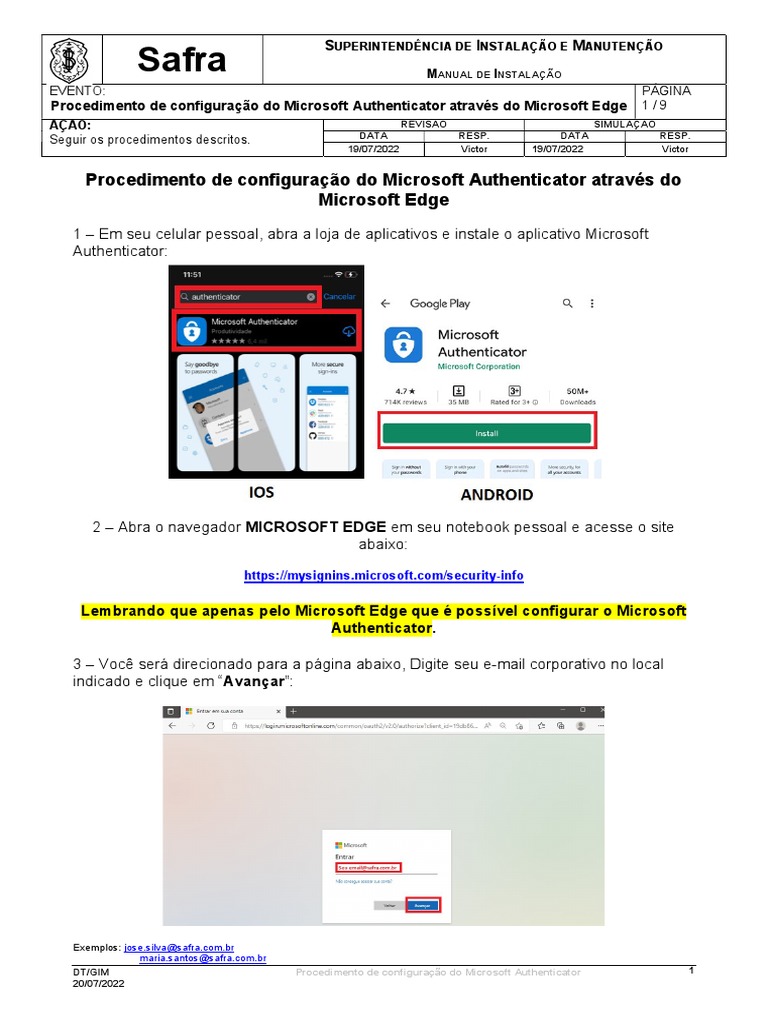 Configuração Do Microsoft Authenticator - Através Do Microsoft EDGE ...