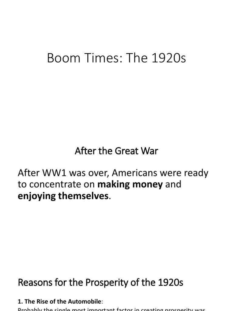 Boom Times | PDF | Calvin Coolidge | Harlem Renaissance