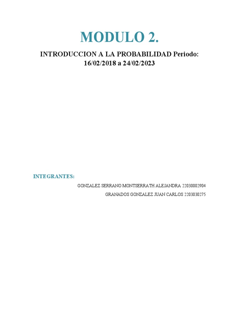 Modulo 2 Proba | PDF | Probabilidad | Teoría de probabilidad