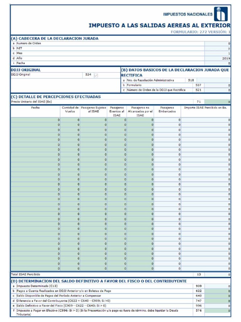 Formulario 272 ISAE | PDF