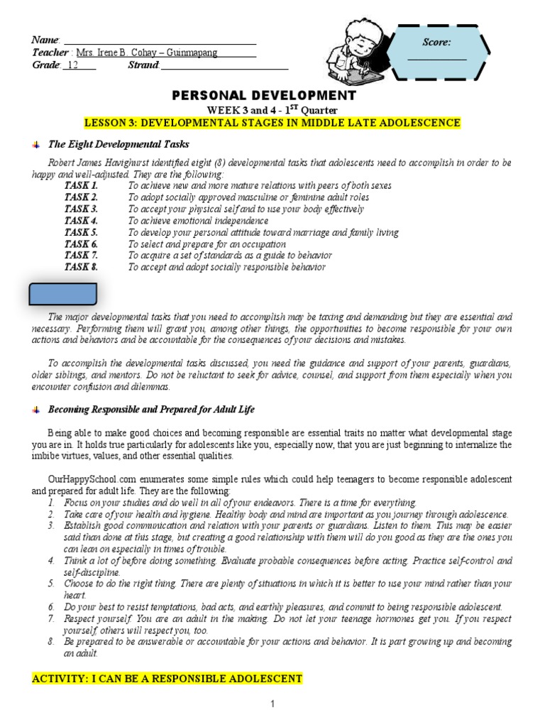 Perdev - Lesson 3 - 4 | PDF | Wellness