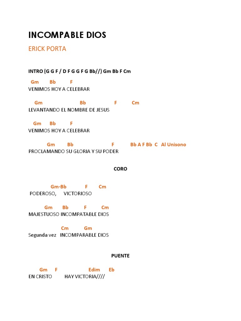 Incomparable Dios | PDF