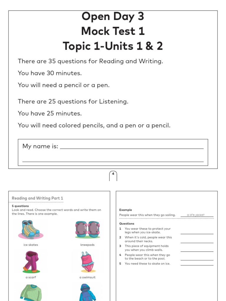 Open Day 3 Mock Test: Reading & Listening | PDF