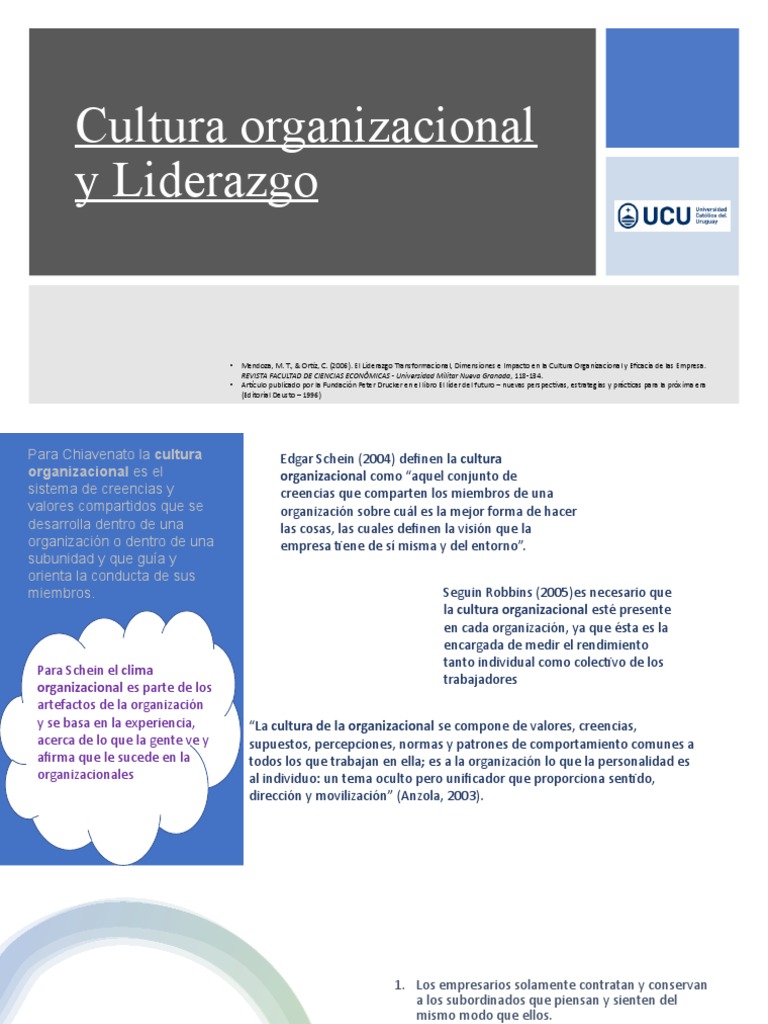 Liderazgo y Cultura Organizacional | PDF