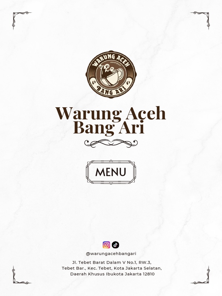 Menu Warung Aceh Bang Ari Tebet | PDF