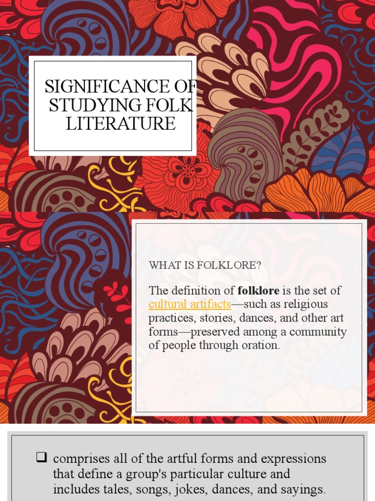 Importance of Studying Folk Literature | PDF | Folklore | Theory