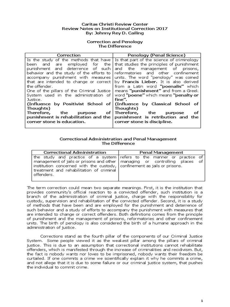 Notes On Institutional Correction | PDF