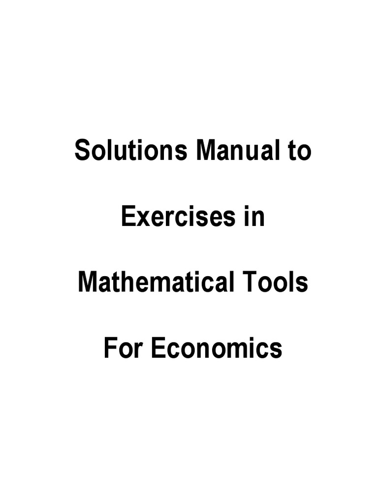 Solution To Exercises in Mathematics Tool | PDF