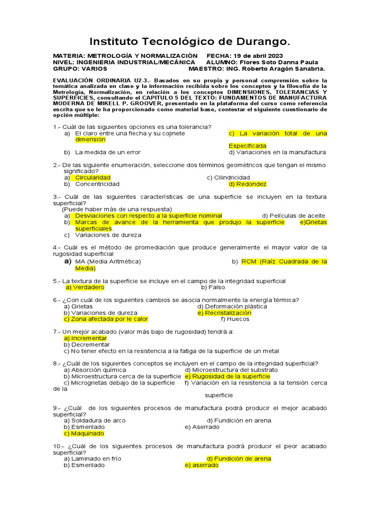 Evaluación U2-3 | PDF
