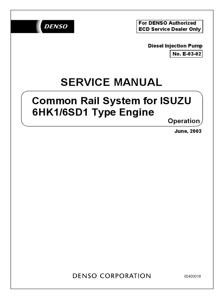 Isuzu 6hk1 6sd1 Type Engine | PDF | Pump | Fuel Injection