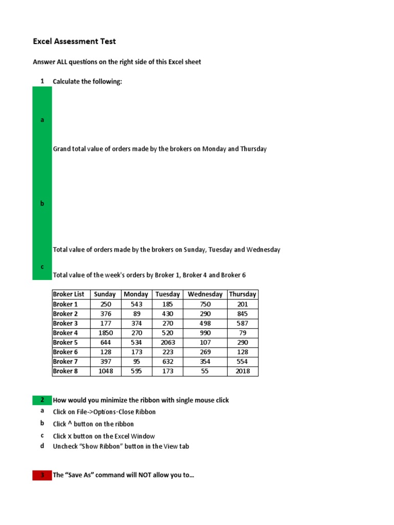 Excel Assessment Test Hesham Aldandashi Pdf Microsoft Excel Worksheet