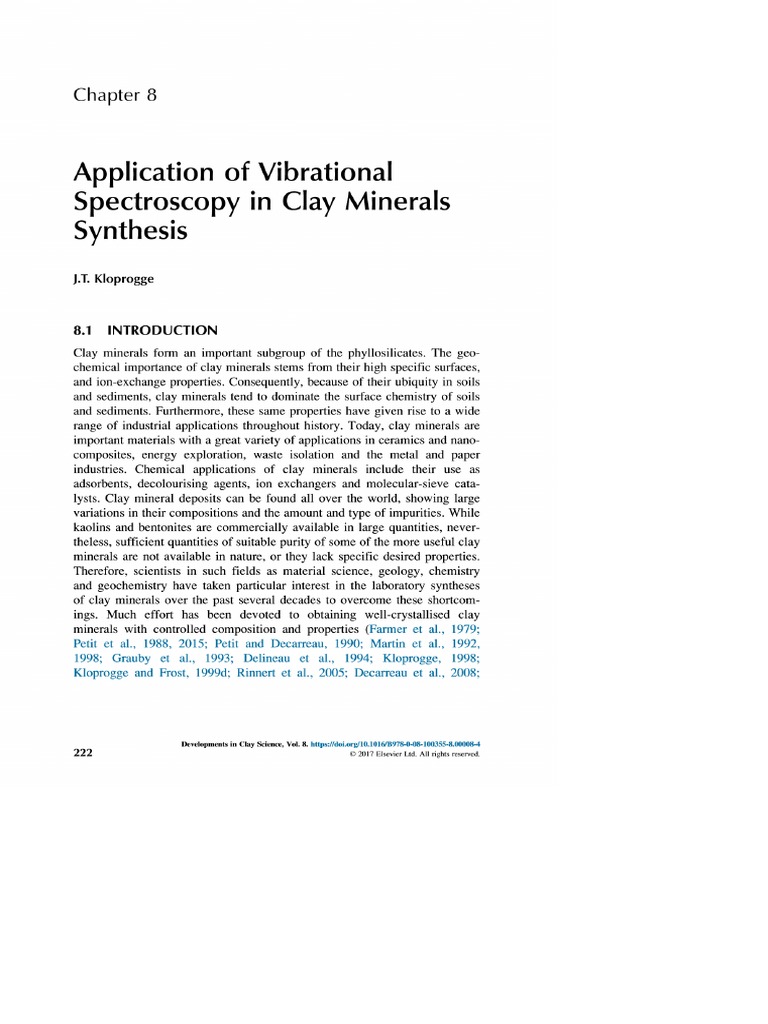 Application Of Vibrational Spectroscopy In Clay Minerals Synthesis Elsevier Enhanced Reader Ok 