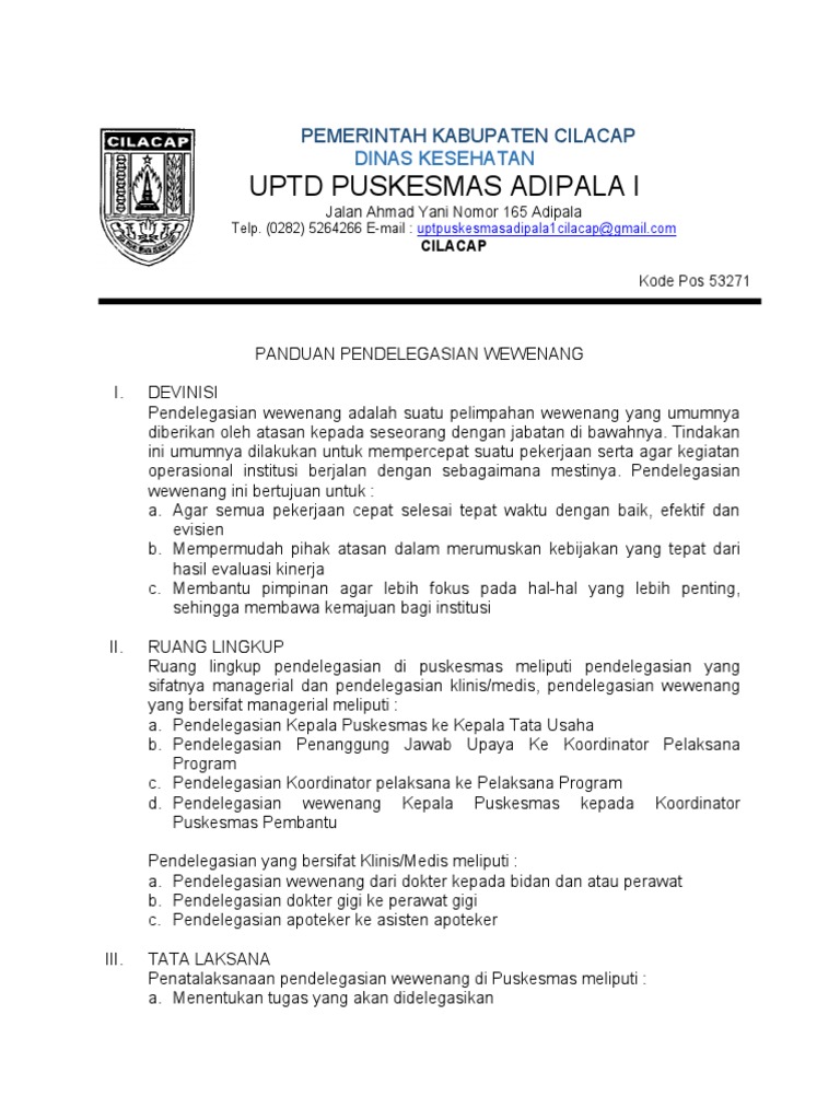 Panduan Pendelegasian Wewenang akre | PDF