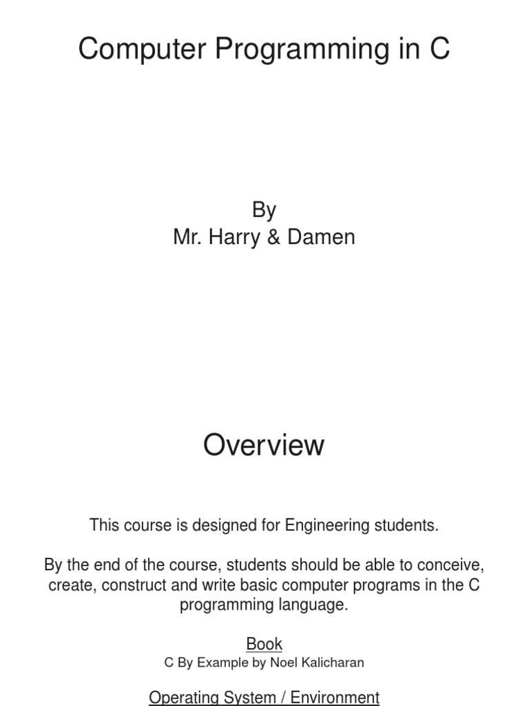Computer Programming In C Pdf Integer Computer Science Computer Program 4601