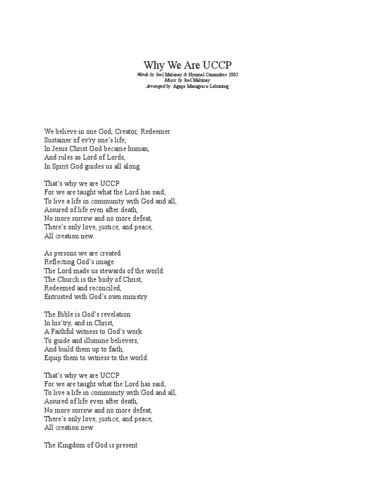 Why We Are UCCP | PDF