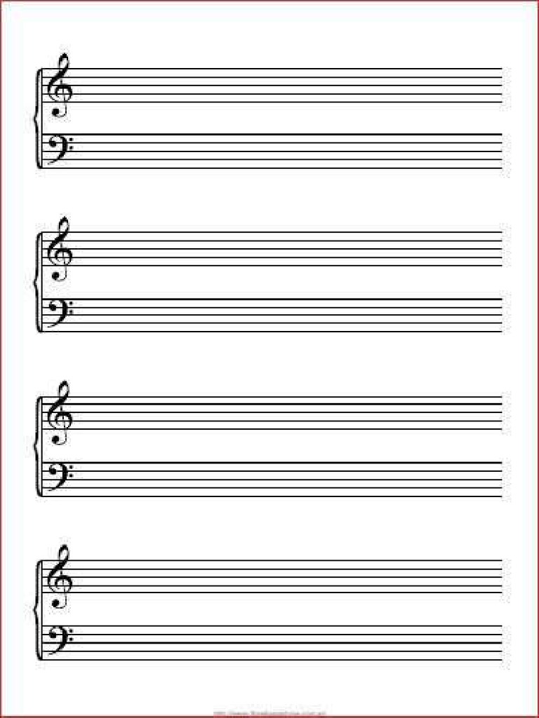 Partitura Clave de Sol y Fa (en blanco) | PDF