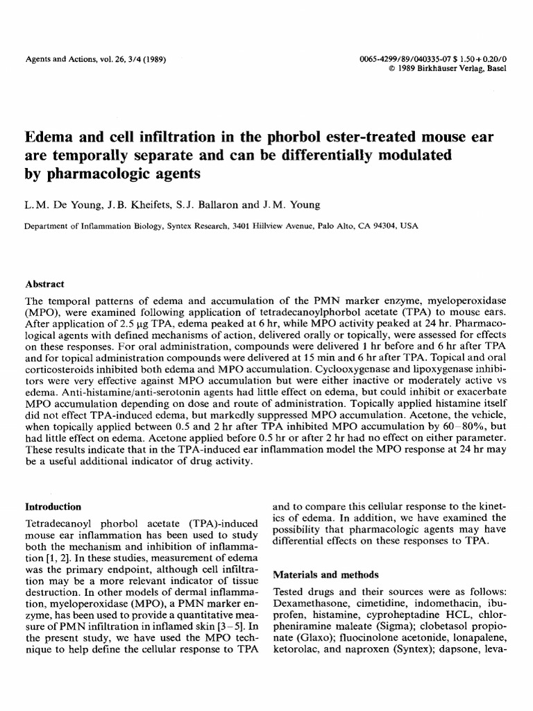 Edema Auricular Inducido Por TPA Art Base | PDF | Enzyme Inhibitor ...